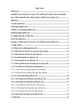 NGHIÊN CỨU, KHẢO SÁT LỰC CẮT THEO QUỸ ĐẠO CHẠY DAO KHI GIA CÔNG KHUÔN ĐÚC PHAO NHỰA TRÊN MÁY ...