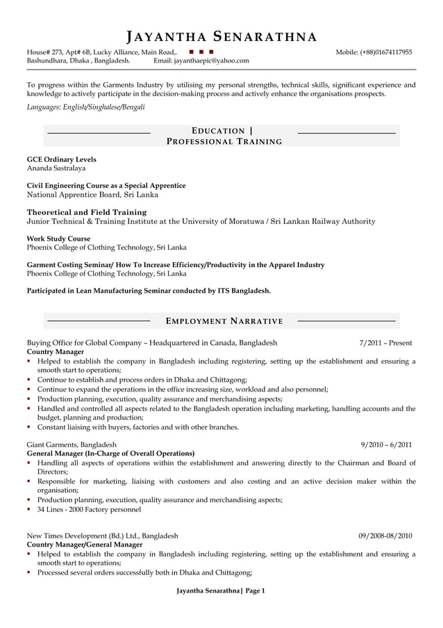 Jayantha Senarathna_Resume2015-1 | PDF