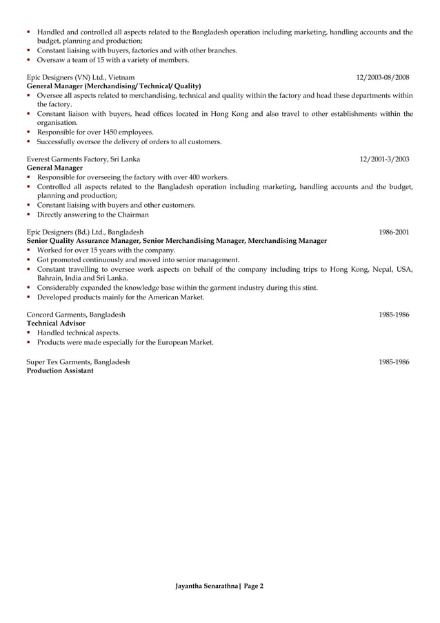 Jayantha Senarathna_Resume2015-1 | PDF