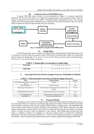 Bangla Optical Digits Recognition using Edge Detection Method | PDF