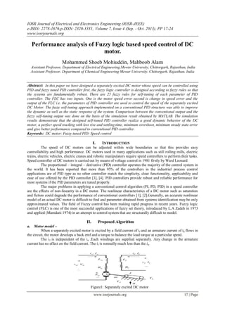 Performance analysis of Fuzzy logic based speed control of DC motor | PDF | Radio Control ...