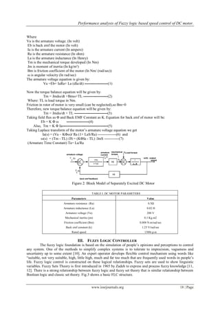 Performance analysis of Fuzzy logic based speed control of DC motor | PDF | Radio Control ...