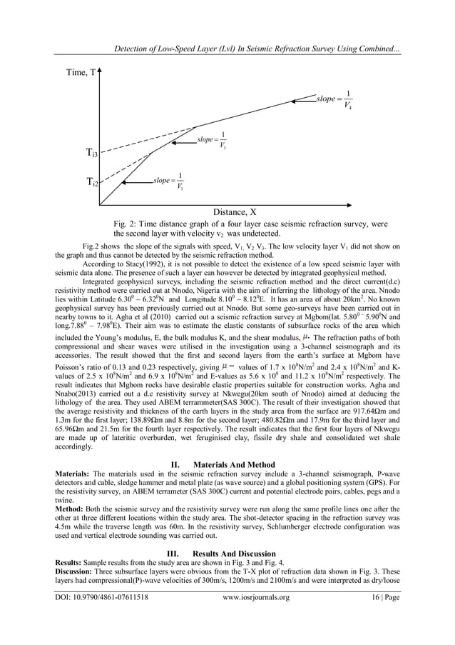 Detection of Low-Speed Layer (Lvl) In Seismic Refraction Survey Using Combined Geophysical ...