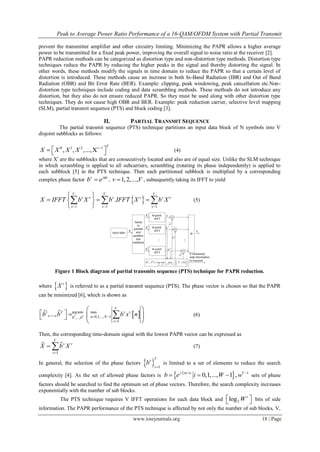 Peak to Average Power Ratio Performance of a 16-QAM/OFDM System with Partial Transmit Sequence | PDF