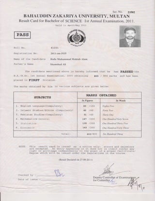 B. SC Certificate | PDF