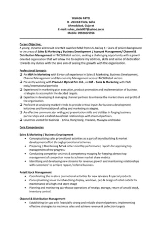 Resume - Suhas Patel | DOC