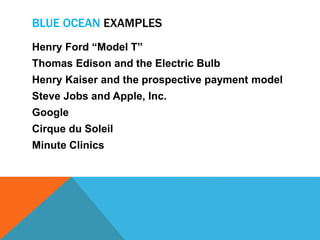 Turning RED Oceans, Blue | PPT
