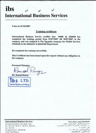 mobinil certificate | PDF