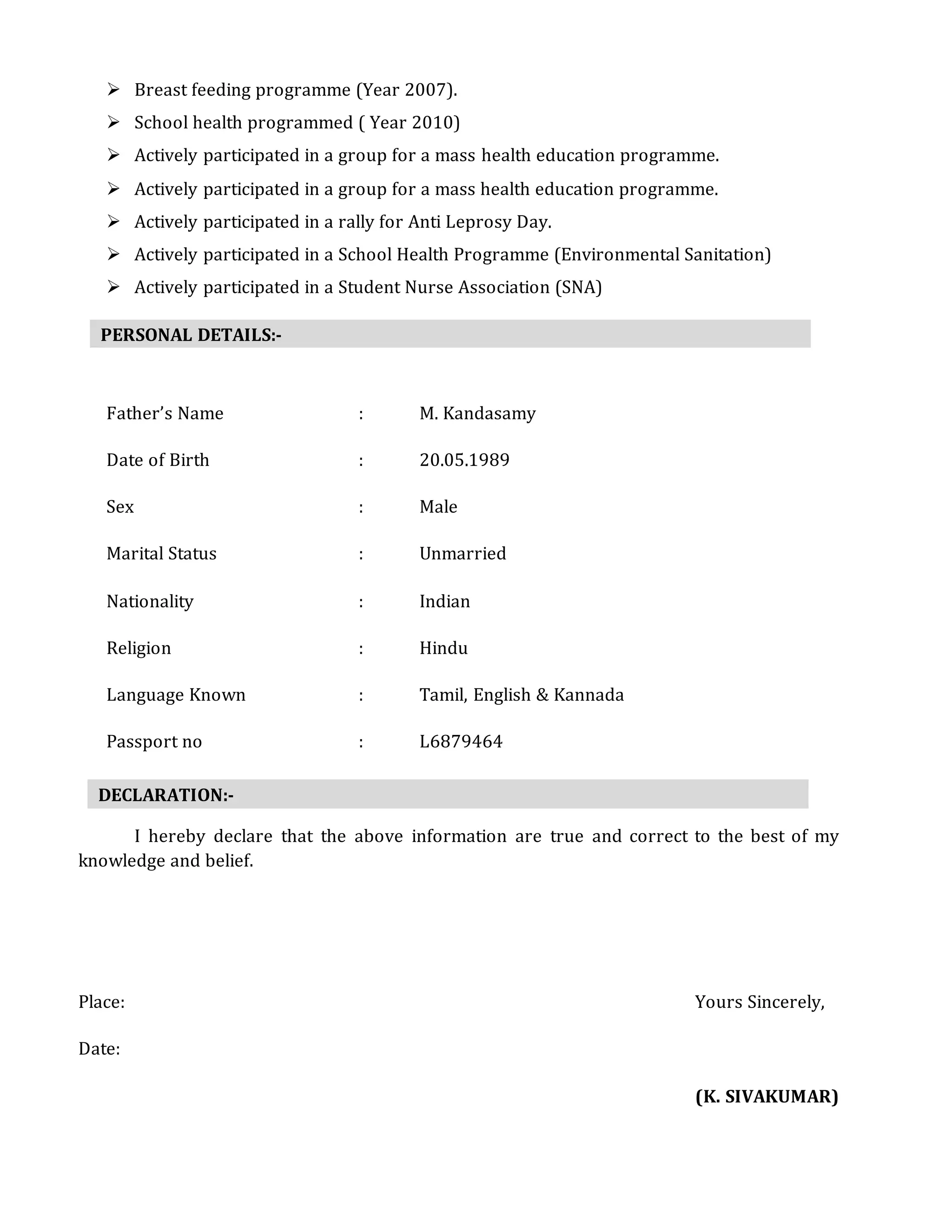 sivakumar resume | DOCX
