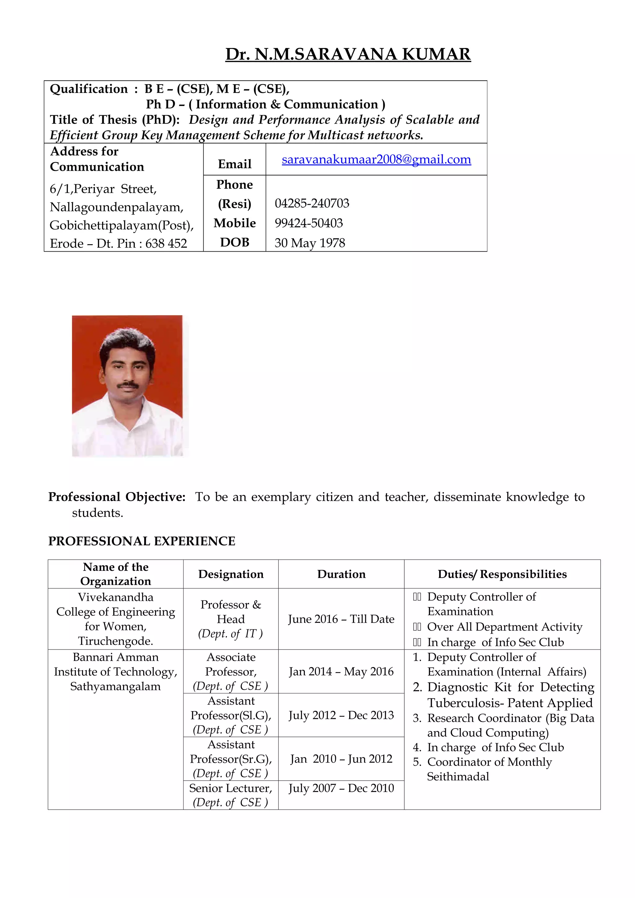 Saravana kumaar RESUME 2016 | DOC