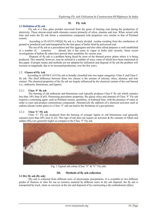 Exploring Fly Ash Utilization in Construction of Highways in India | PDF