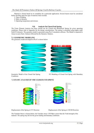 The Study of Premature Failure of Springs Used In Railway Coaches | PDF