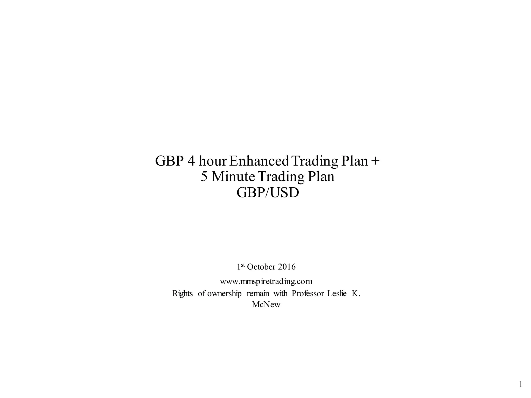 GBP 4hr enhanced trading plan + 5 Minute Trading Plan v8 | PDF