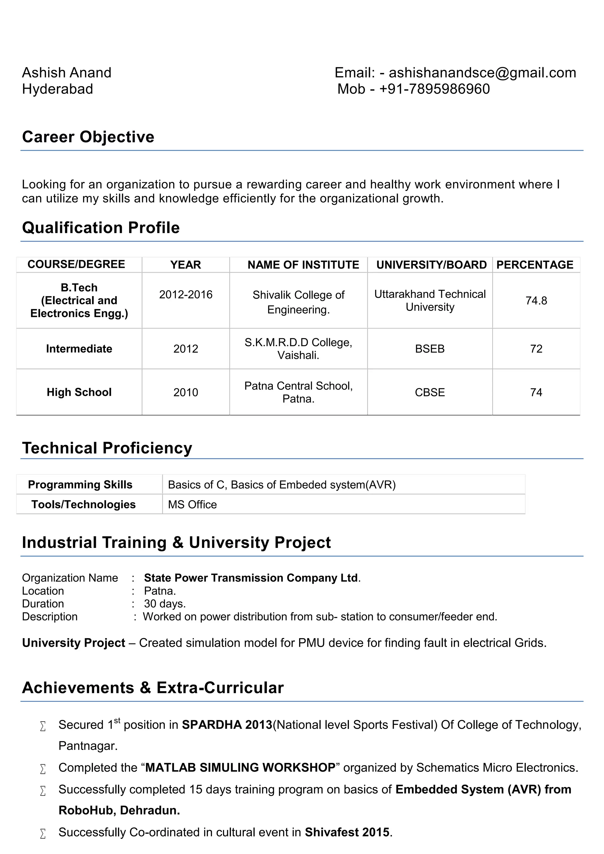 Ashish resume (2) - Copy | PDF