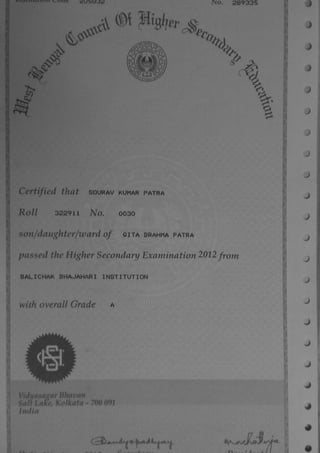 12th certificate | PDF
