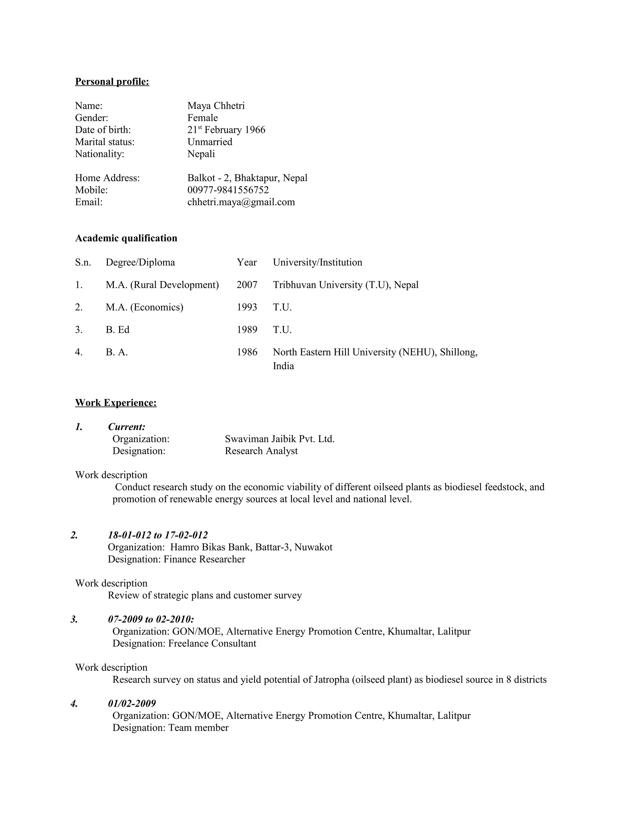 Personal profile_maya | DOC