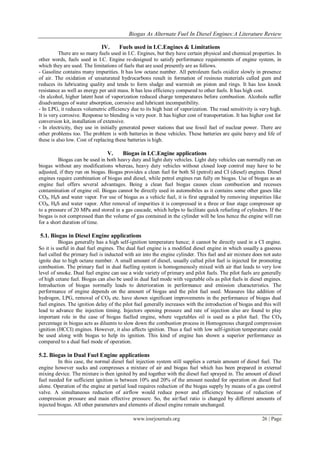 Biogas as Alternate Fuel in Diesel Engines: A Literature Review | PDF ...