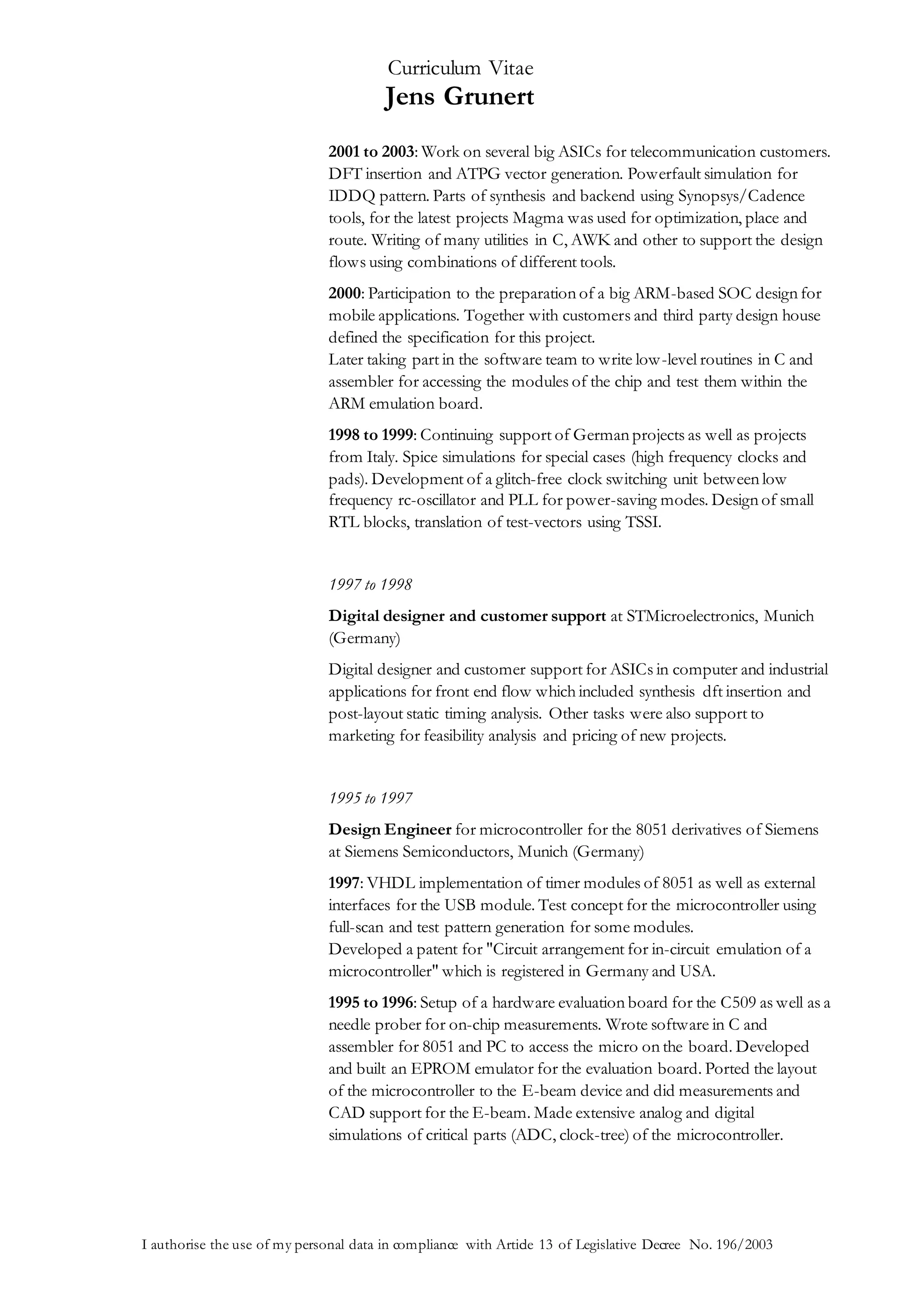 CV Jens Grunert | DOCX