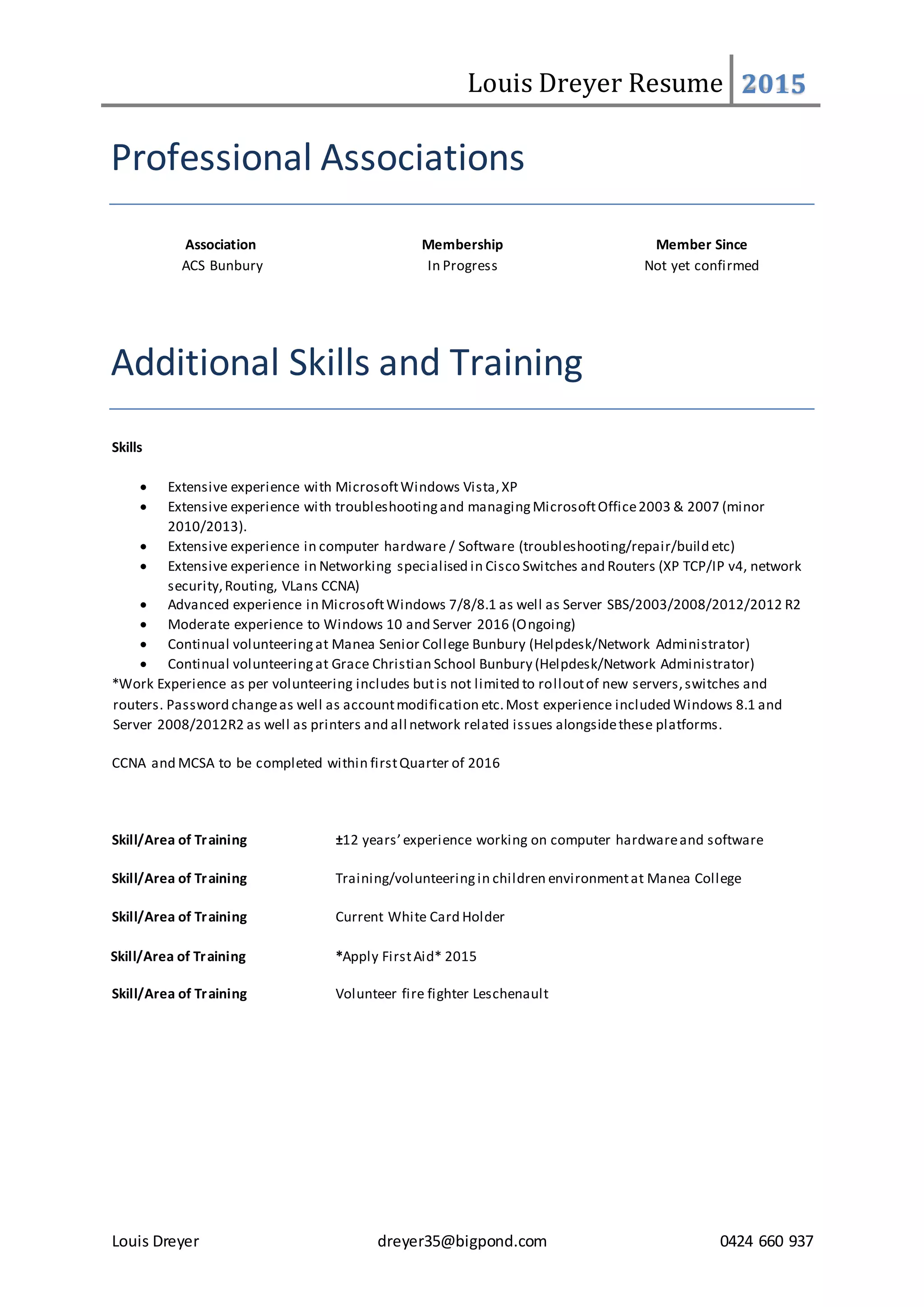 Louis Dreyer Resume | DOCX