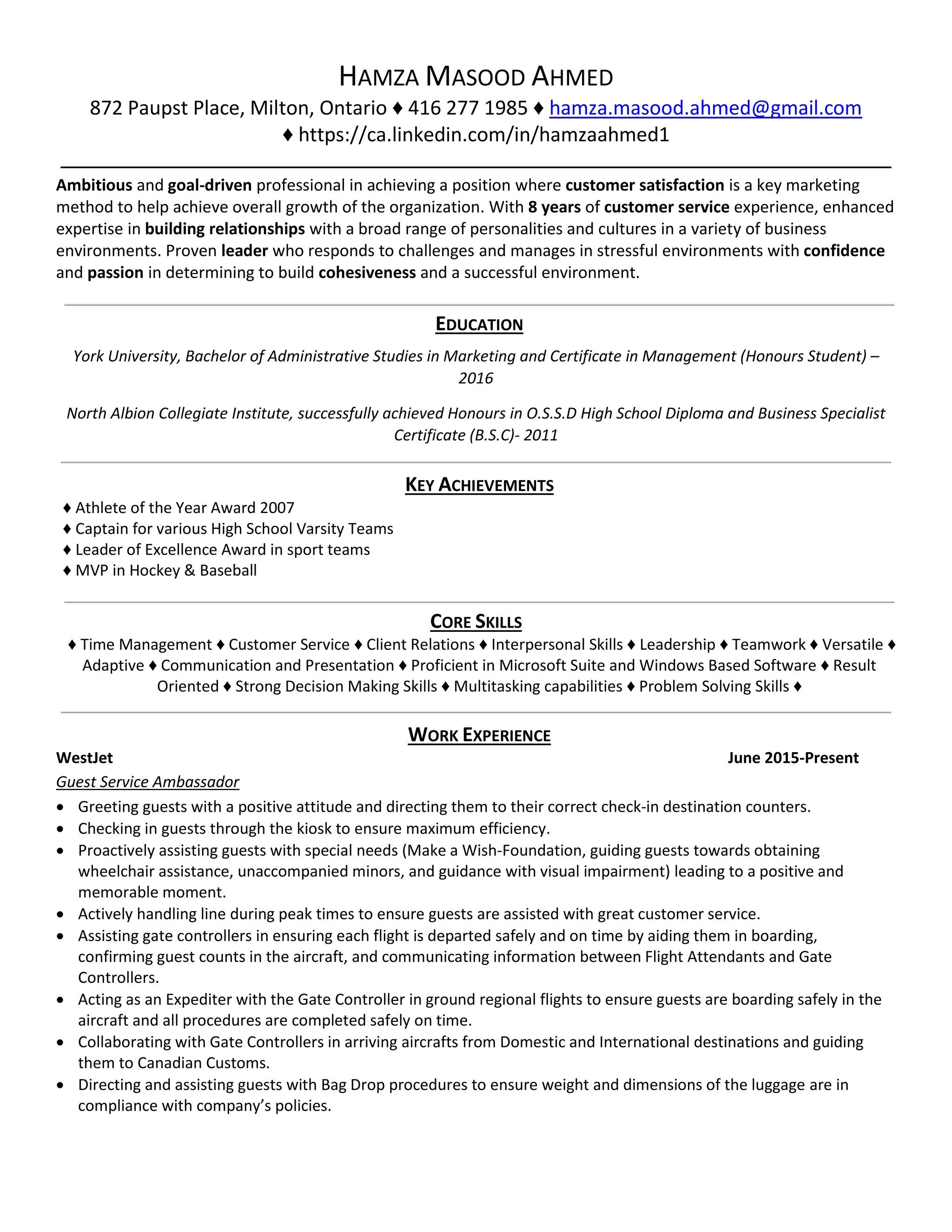 Hamza's Resume | PDF