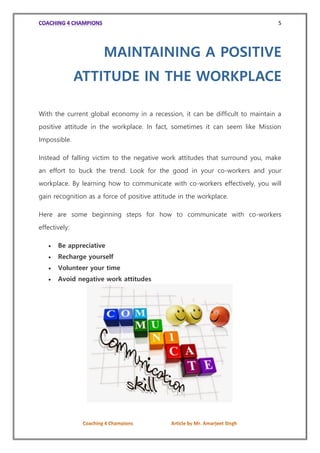 Negative Attitude At Work
