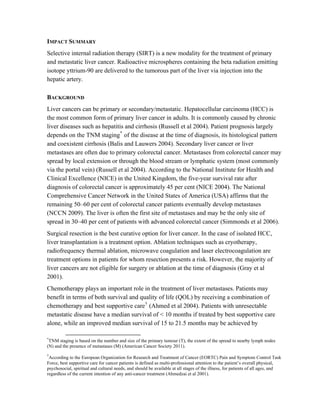 Selective internal radiation therapy for the treatment of liver cancer ...