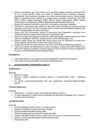 Job Description - Marketing and E-Commerce Executive | PDF