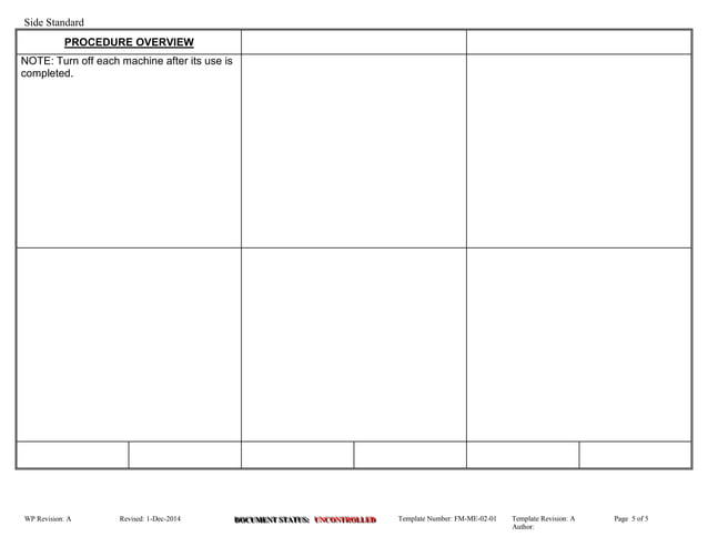 Work Precedure Side Standard | PPT