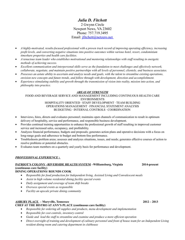 Julia Fitchett Resume VA 2015 | PDF