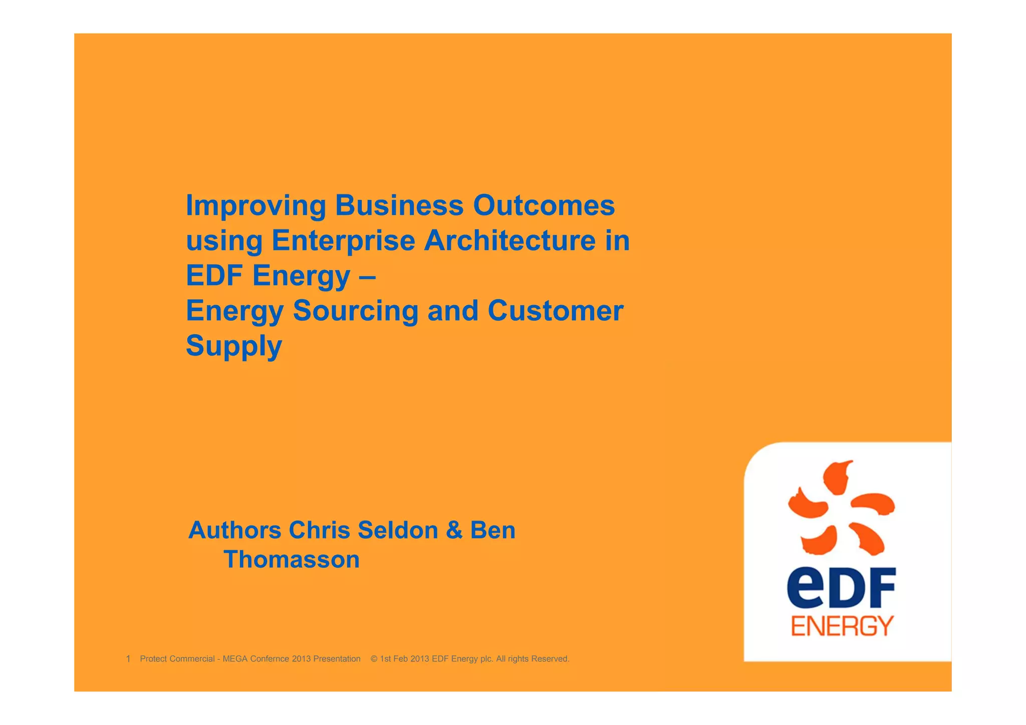 Improving Business Outcomes using EA | PPT