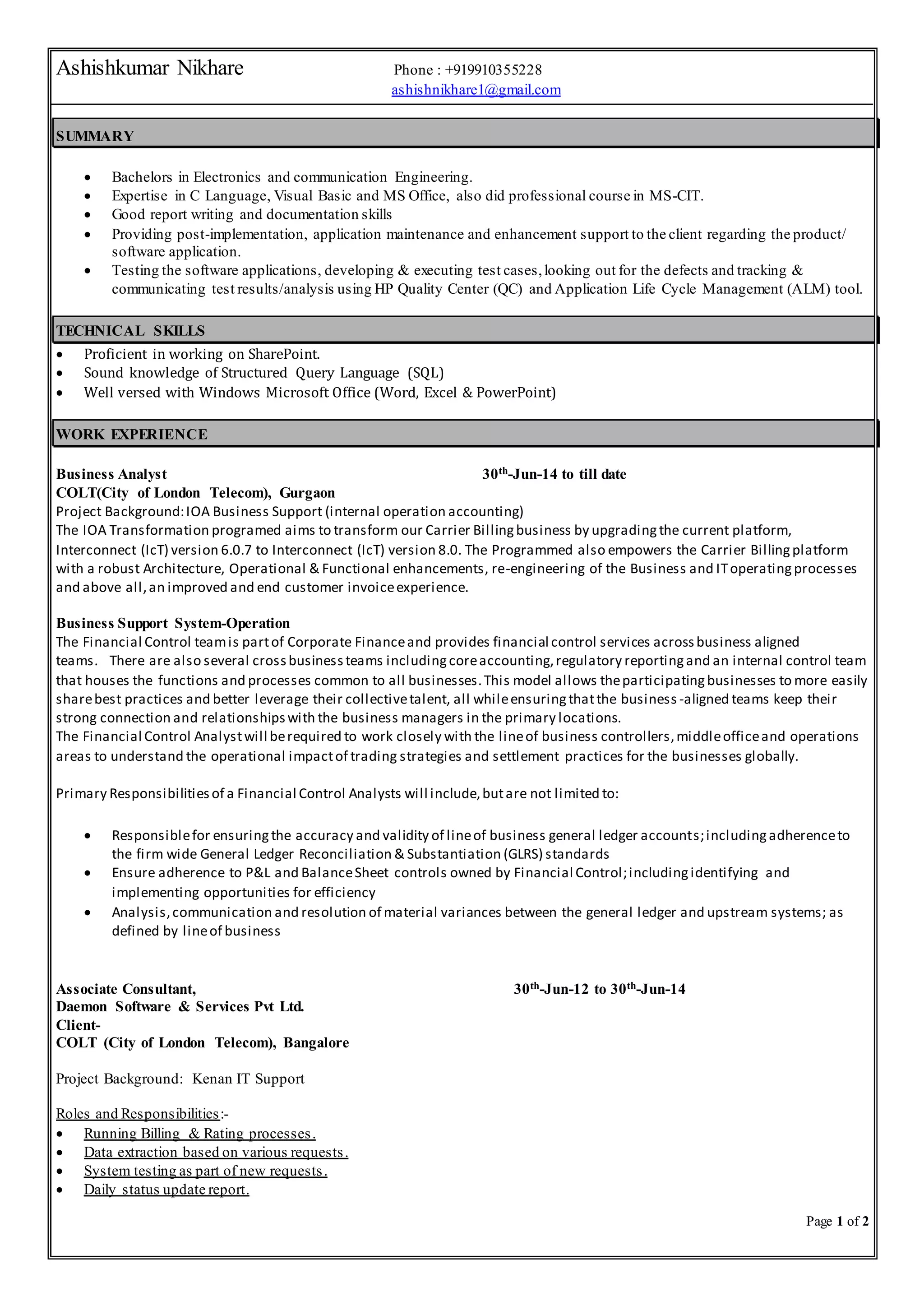 Ashish_resume_Updated one | DOCX