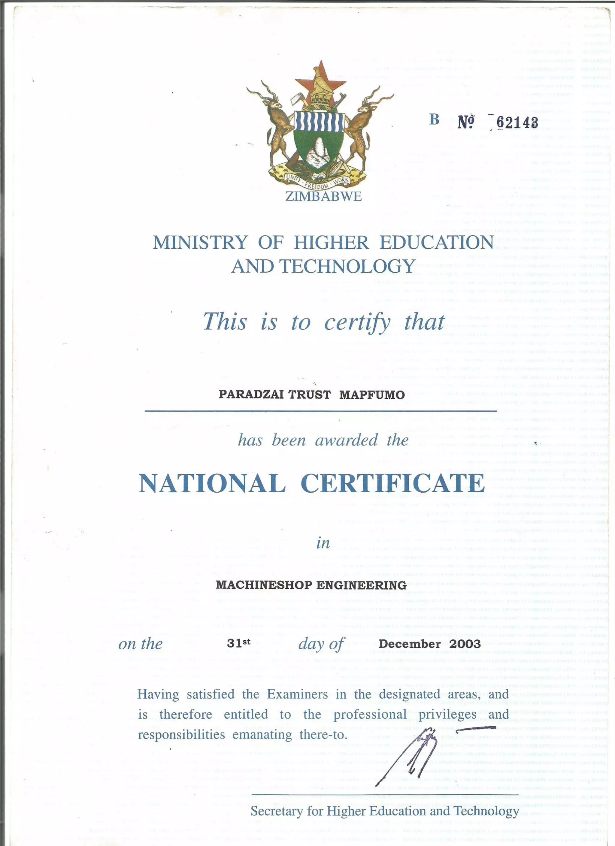 NATIONAL CERTIFICATE PDF | PDF