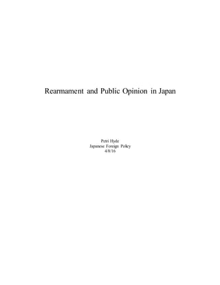 Rearmament and Public Opinion in Japan | DOCX | Civic affairs | Politics