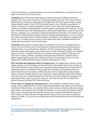 LIFESTYLES AND NCDS IN UGANDA - ROLE OF SCHOOL HEALTH EDUCATION ...