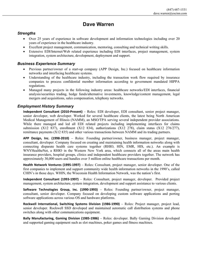 DaveWarrenResume-LIn | PDF