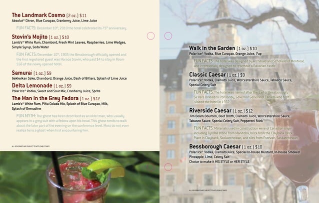 Drink Art Menu - For Delta Bessborough | PDF