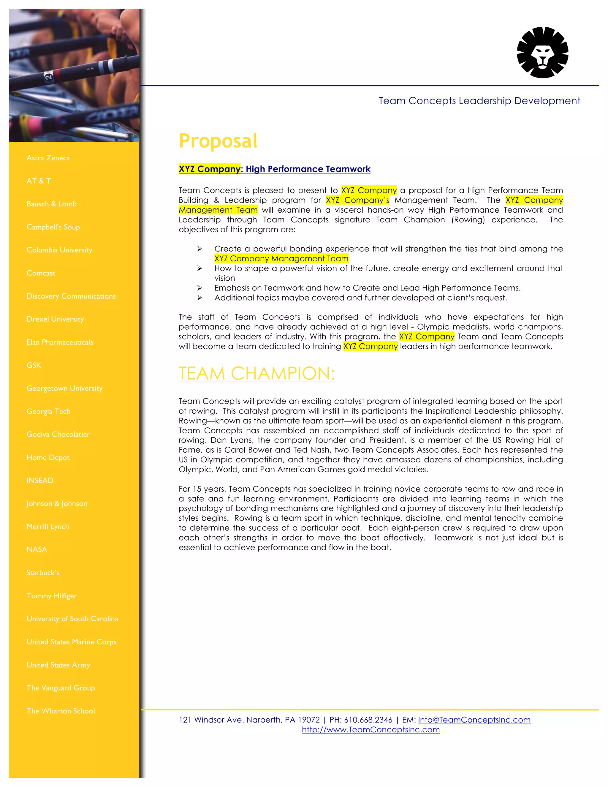 Proposal Template Team Champion | PDF