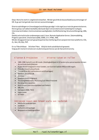 CV Ruud Huisman 2016- | DOCX