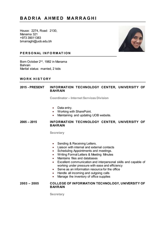 Badria CV for IT | DOCX