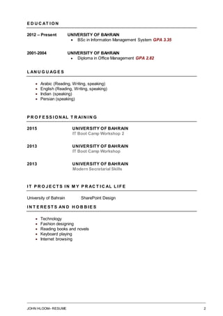 Badria CV for IT | DOCX