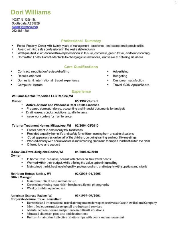 DORI WILLIAMS RESUME_ | PDF