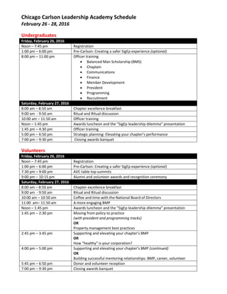 Carlson Leadership Academy Schedule | PDF