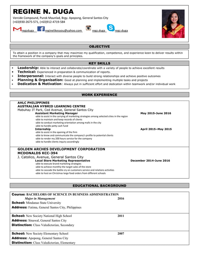 Regine N. Duga updated resume | PDF