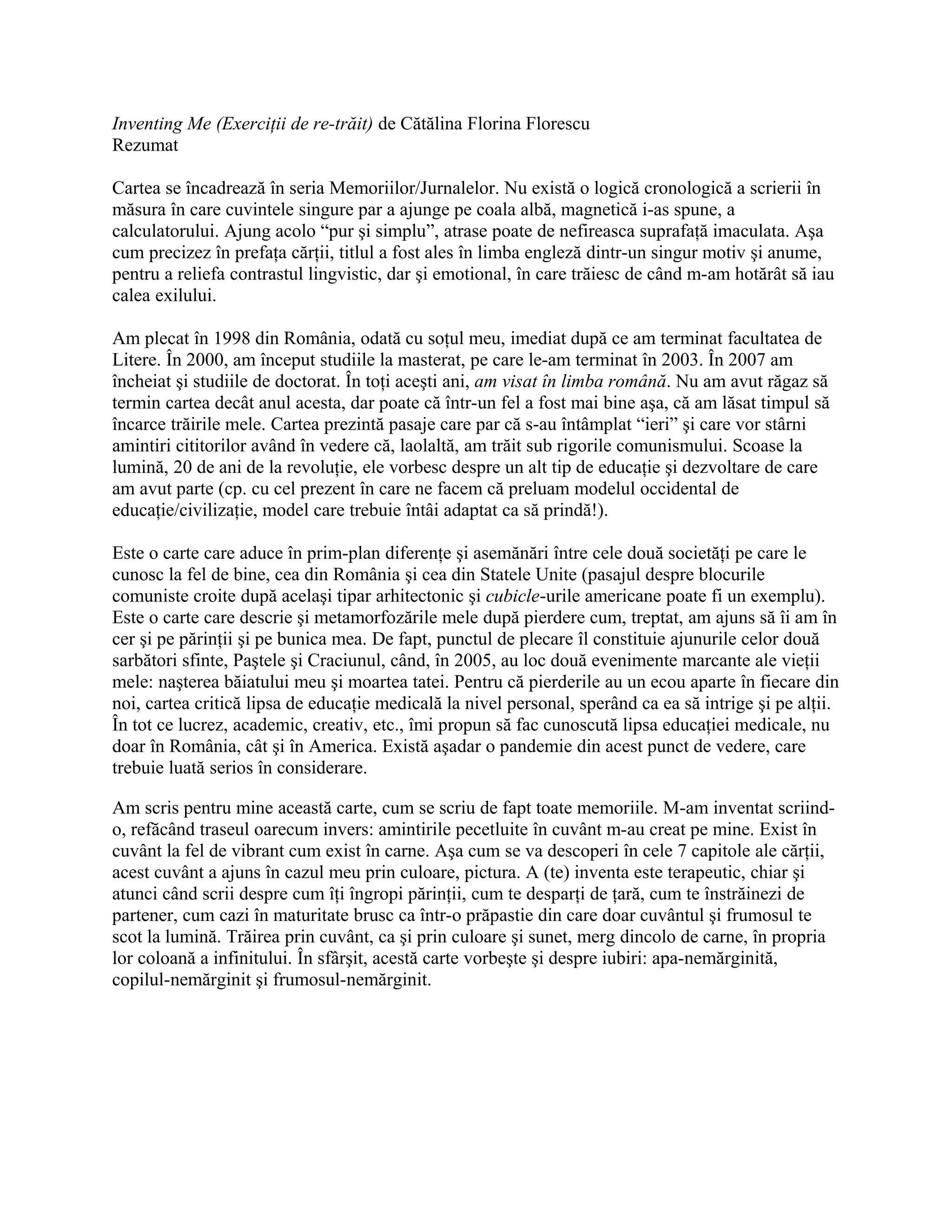 rezumat cartea mea | PDF