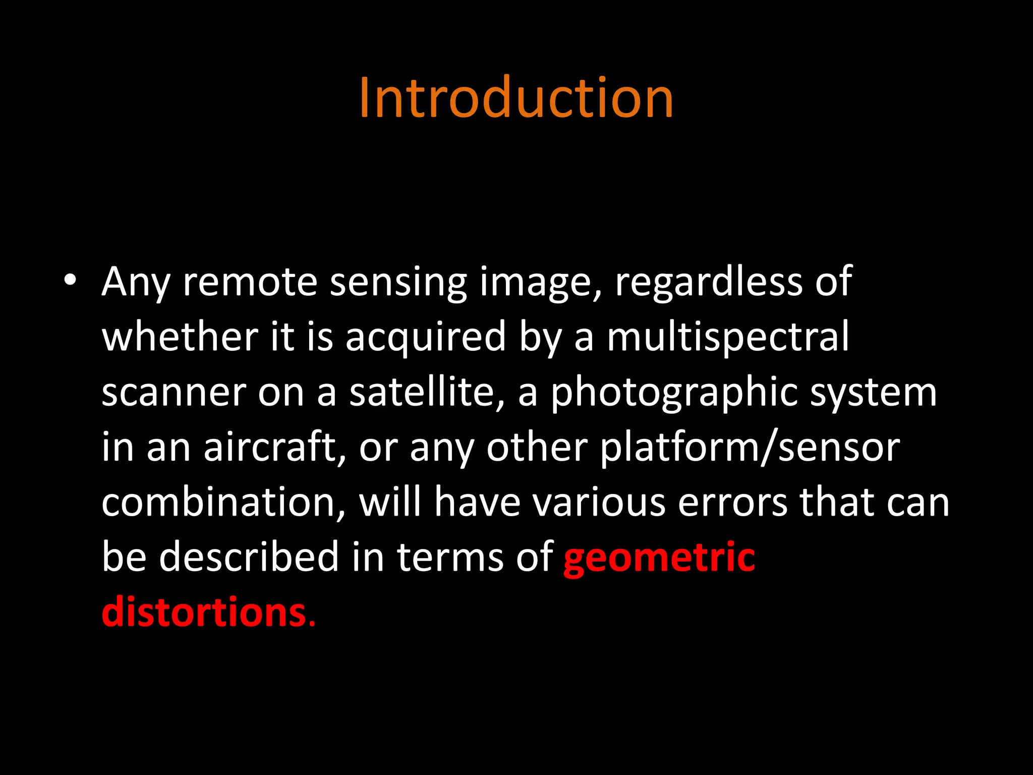 Remote Sensing error sources | PPTX
