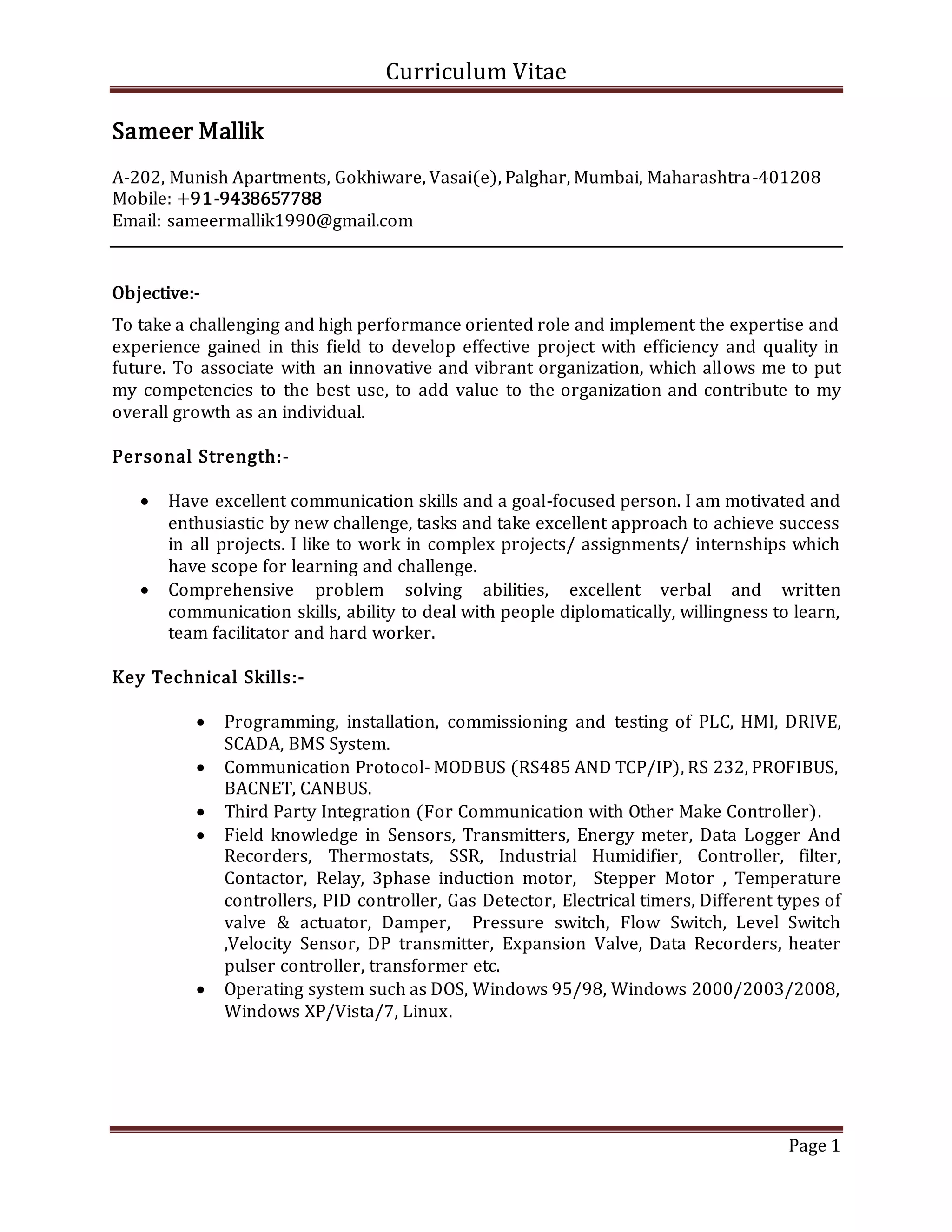 sameer CV (22-1-2016) | DOCX