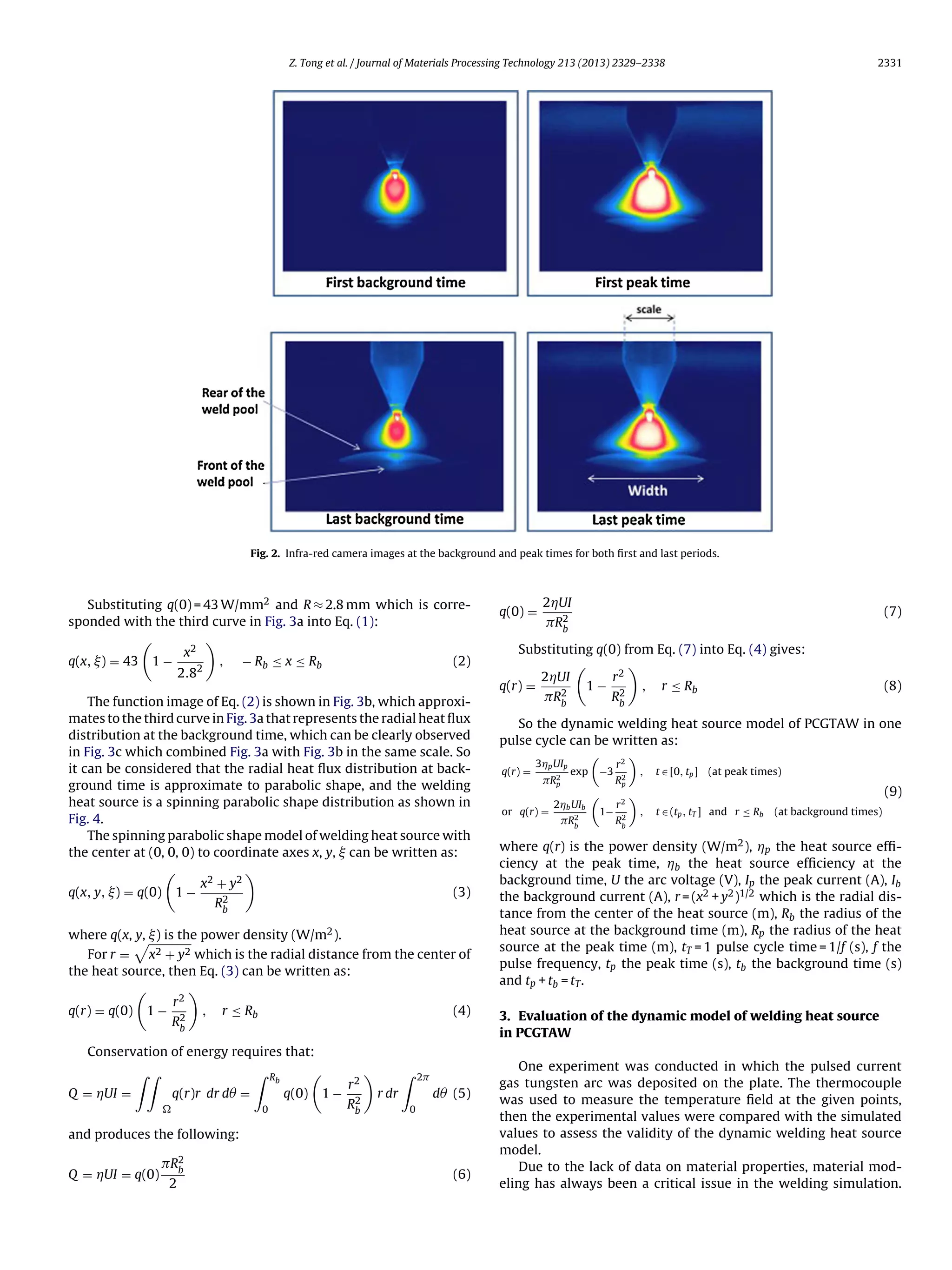 A dynamic welding heat source model in pulsed current gas tungsten arc ...
