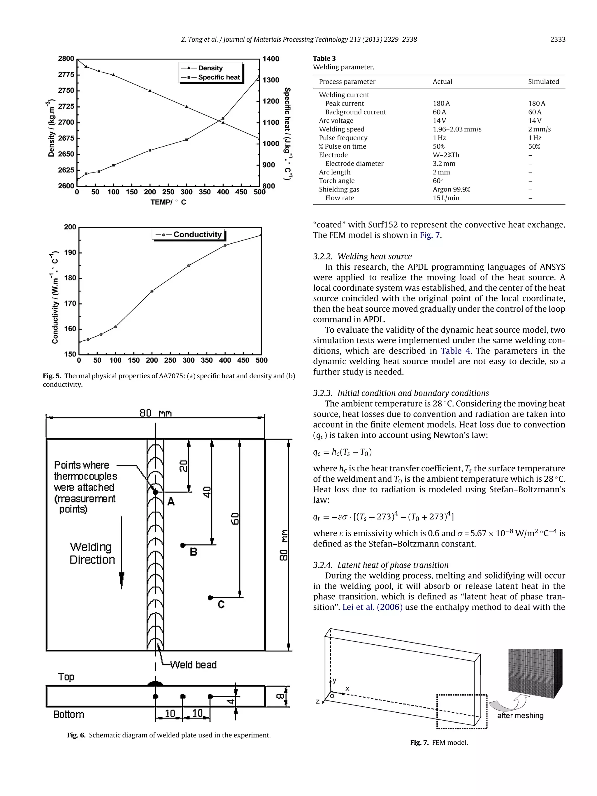 A dynamic welding heat source model in pulsed current gas tungsten arc ...