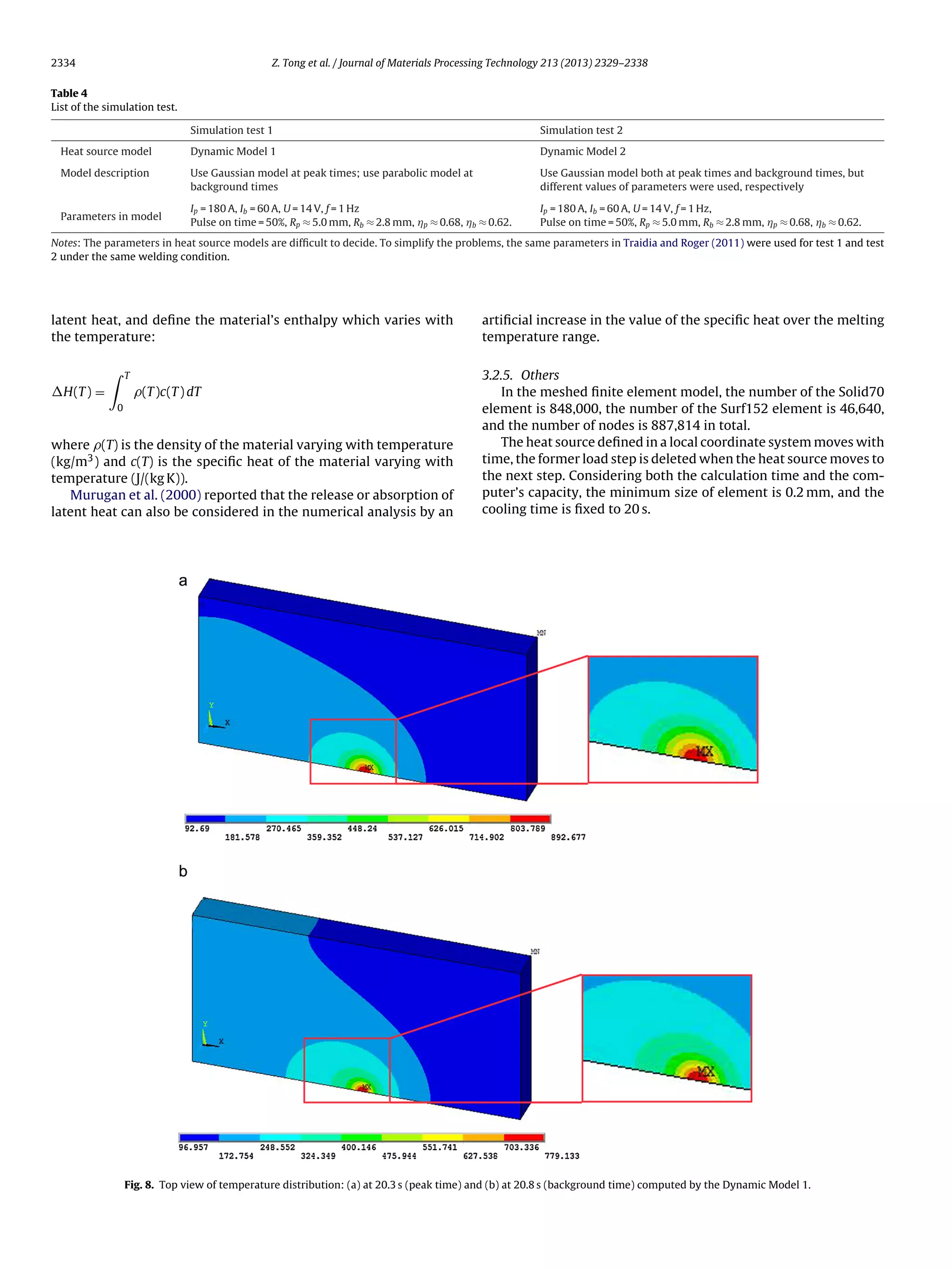 A dynamic welding heat source model in pulsed current gas tungsten arc ...