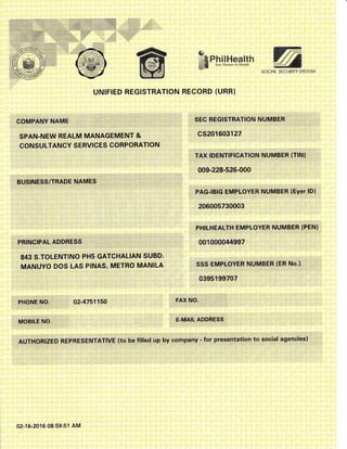 SEC Registration_URR | PDF